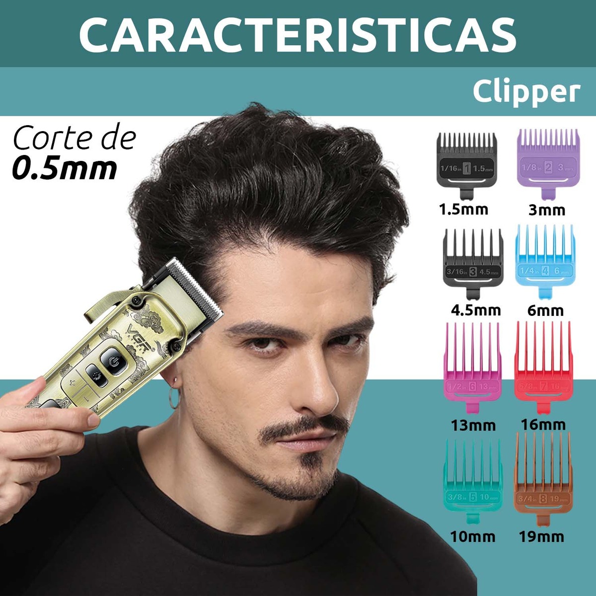 Maquina de Cortar Pelo VGR V-005 Metal Regulador Velocidad – VGR