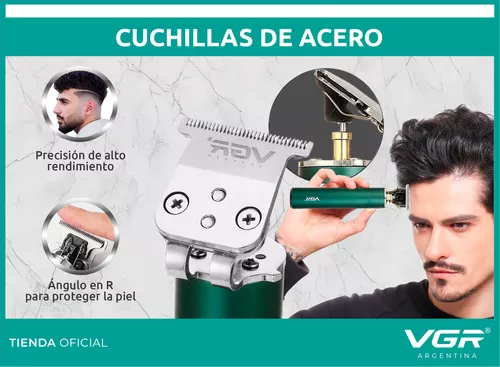 Maquina Corta Pelo Patillera Barba Vgr V-186 Recargable Usb Verde – VGR