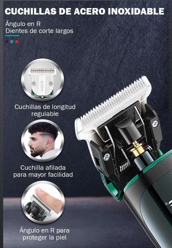 Cortadora De Pelo Barba Clipper VGR V-671 Recargable Usb Panel Led ...