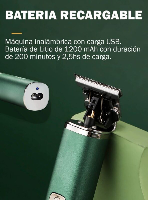Maquina Corta Pelo Barba Trimmer VGR V-272 Recargable Usb 10 Medidas – Verde – VGR Argentina