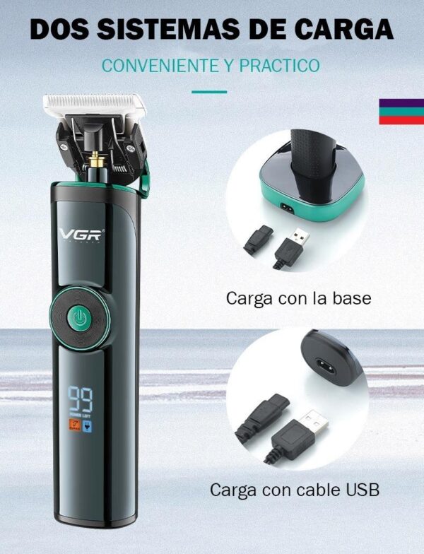 Cortadora De Pelo Barba Clipper VGR V-671 Recargable Usb Panel Led – VGR Argentina