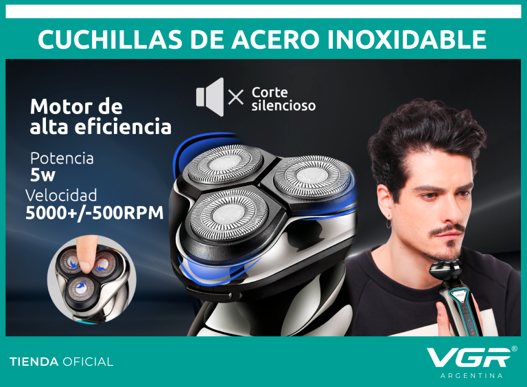 Afeitadora Eléctrica Hombre Shaver Vgr V-323 Usb Ideal Viaje Negro – VGR Argentina