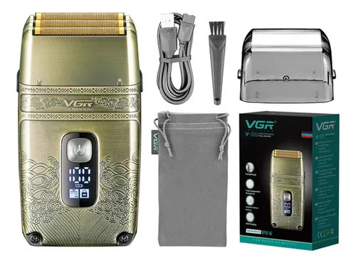 Afeitadora Shaver Vgr V-335 Triple Hoja Inalámbrica Usb Dorado - VGR Argentina