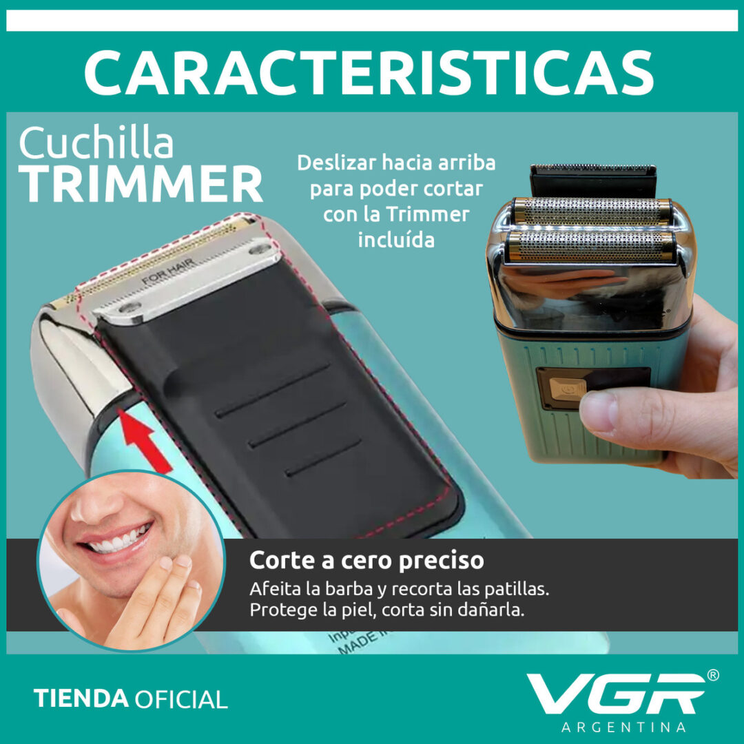 Afeitadora Eléctrica VGR V-357 Patillera 2en1 Impermeable Amarillo – VGR Argentina