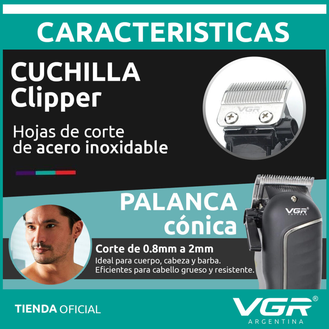 Máquina Cortar Pelo VGR V-683 Profesional Inalámbrica Usb Negro – VGR Argentina