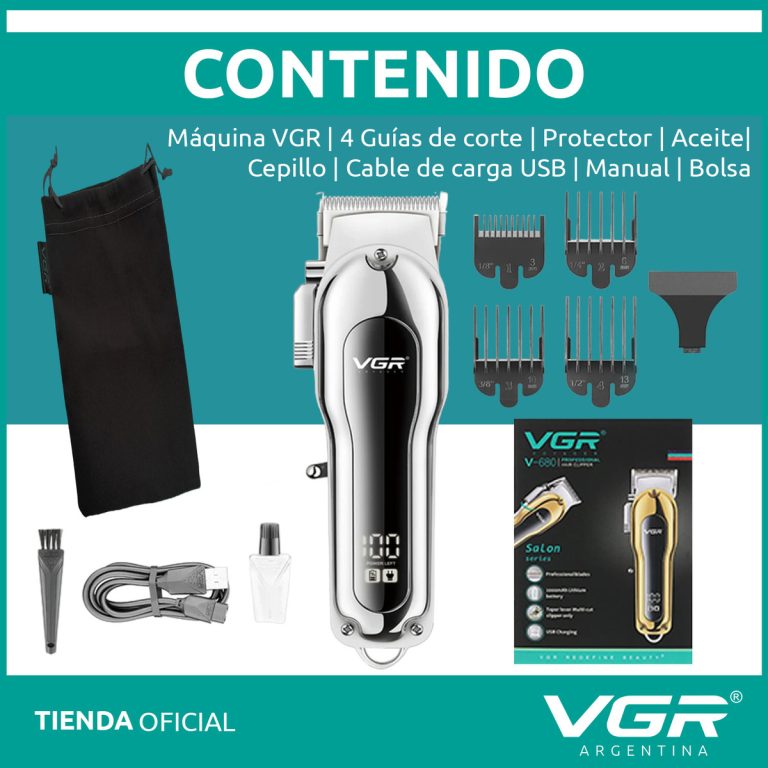 Máquina Cortar Pelo VGR V-680 Profesional Inalámbrica Usb Plateado – VGR Argentina