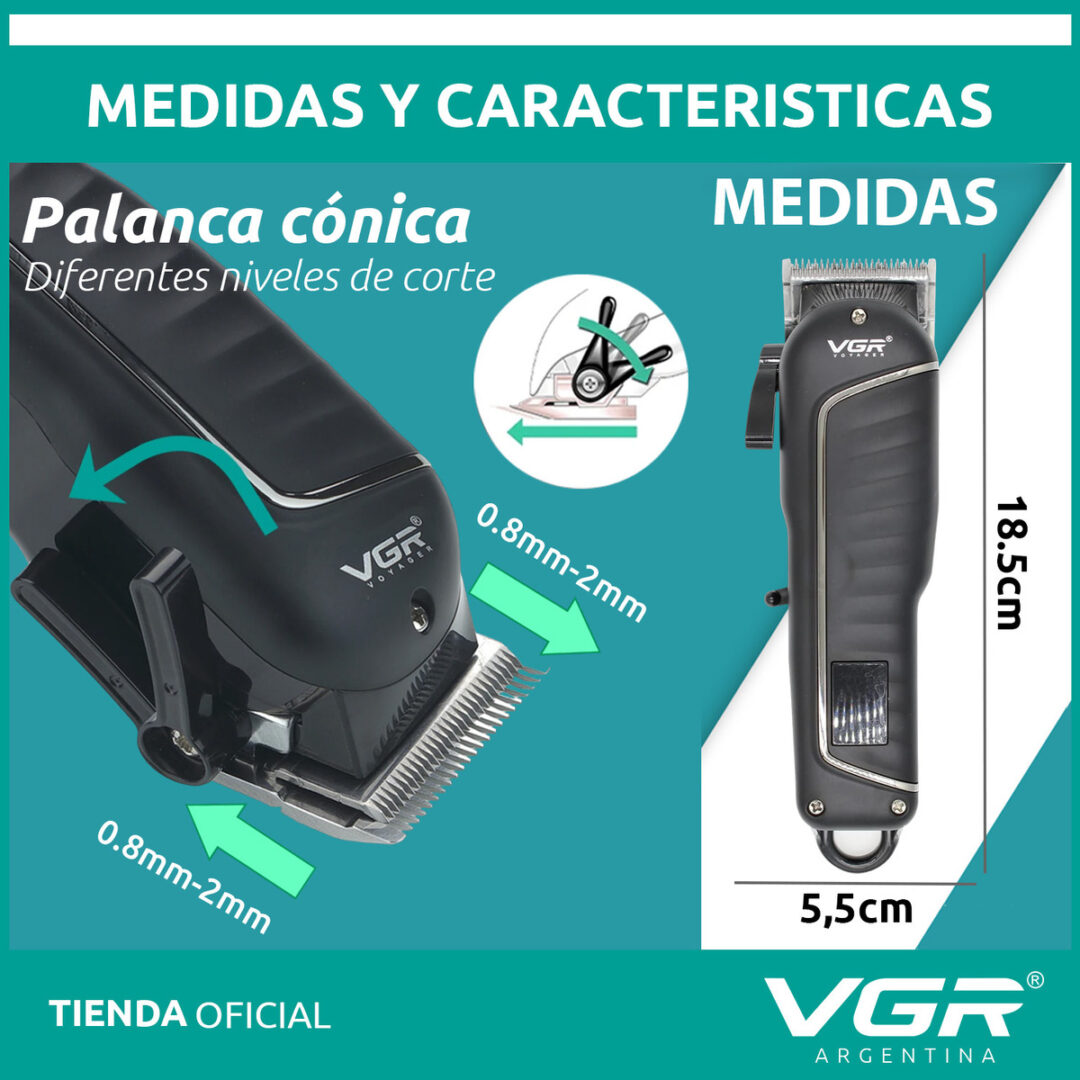 Máquina Cortar Pelo VGR V-683 Profesional Inalámbrica Usb Negro – VGR Argentina