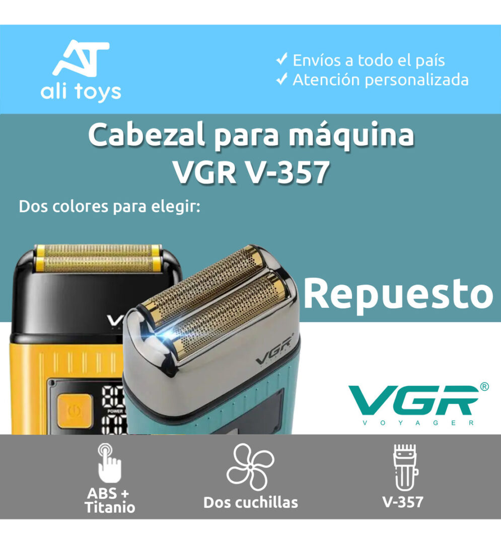 Repuesto Cuchilla Afeitadora Eléctrica VGR V-357 Patillera – Dorado VGR – VGR Argentina