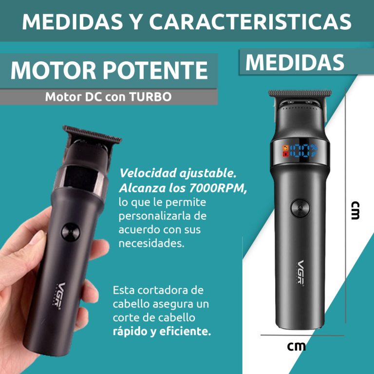 Máquina Patillera VGR V-987 Turbo 7000 RPM duración 400m Usb – VGR Argentina