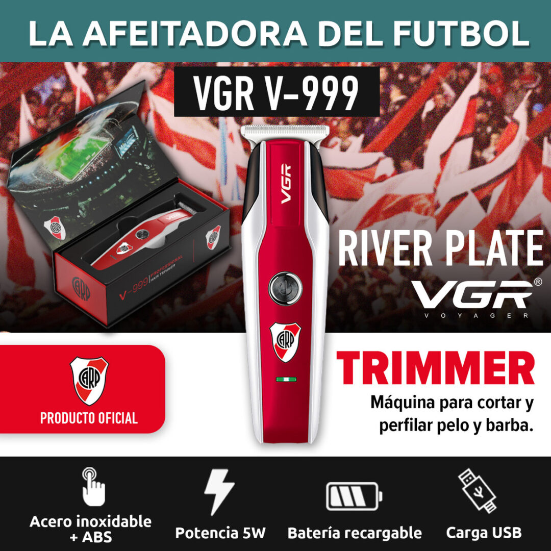 Máquina Trimmer Profesional VGR V-999 River Plate Oficial – VGR Argentina