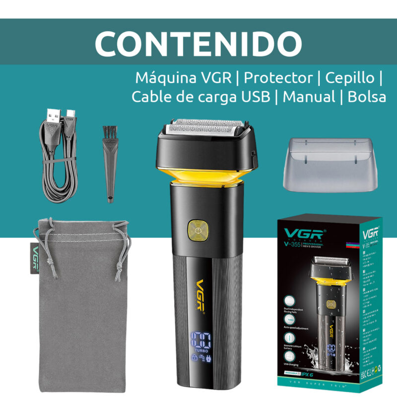 Afeitadora Eléctrica 2en1 Trimmer VGR V-355 Usb Turbo IPX6 – VGR Argentina