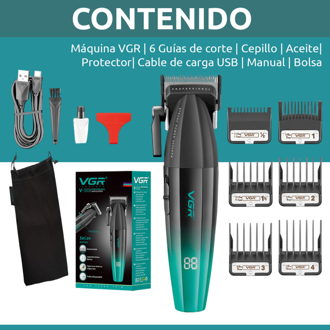 Máquina Corta Pelo Profesional VGR V-003 Turbo 9000 RPM Usb – VGR Argentina