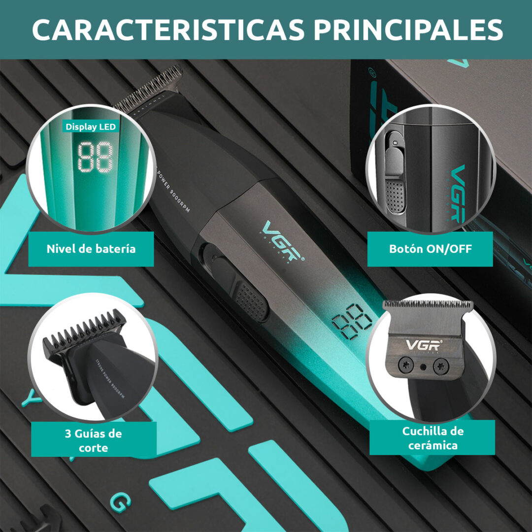 Máquina Patillera Profesional VGR V-906 Magnetico 9000 RPM – VGR Argentina