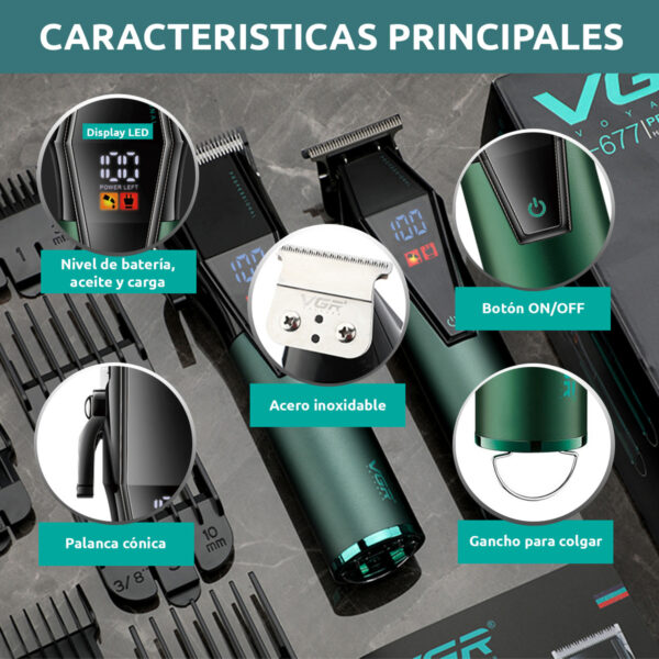 Cortadora Pelo Trimmer Profesional Set 2 en 1 VGR V-677 Usb – VGR Argentina