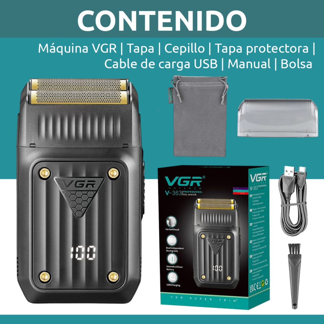 Afeitadora Eléctrica Hombre Shaver VGR V-363 Usb Doble Hoja – VGR Argentina