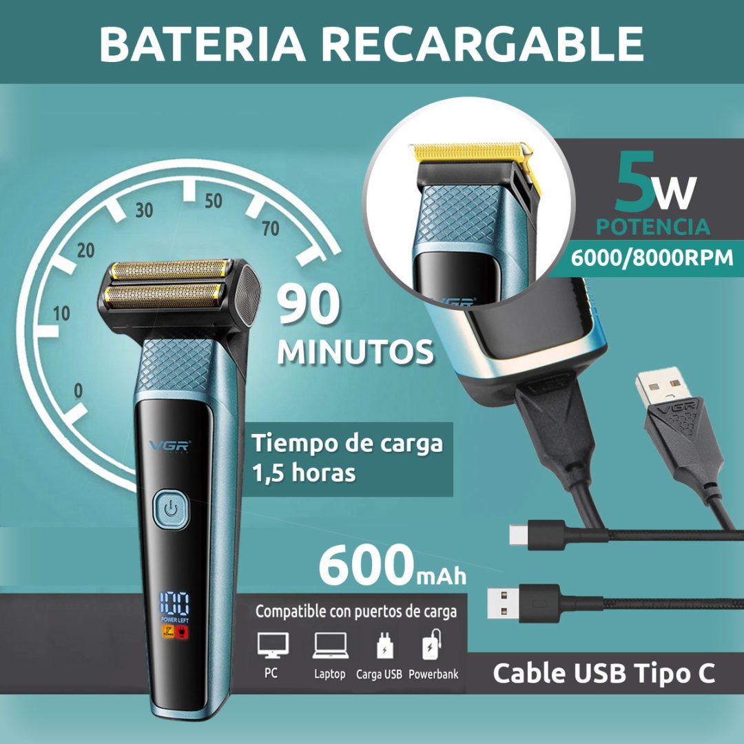 Repuesto Máquina Corta Pelo Grooming 3 en 1 Vgr V-366 Turbo – VGR Argentina