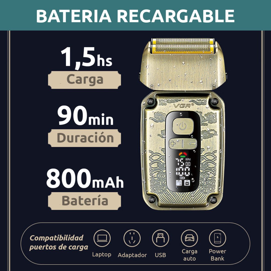 Afeitadora Eléctrica Trimmer VGR V-337 Metal 7500 Rpm IPX6 – VGR Argentina