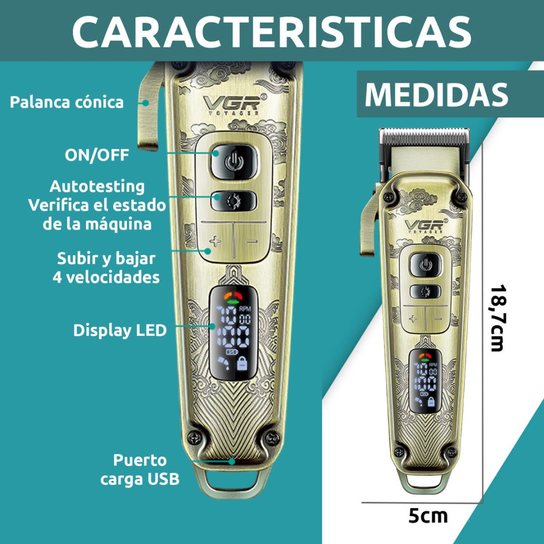 Maquina de Cortar Pelo VGR V-005 Metal Regulador Velocidad – VGR Argentina