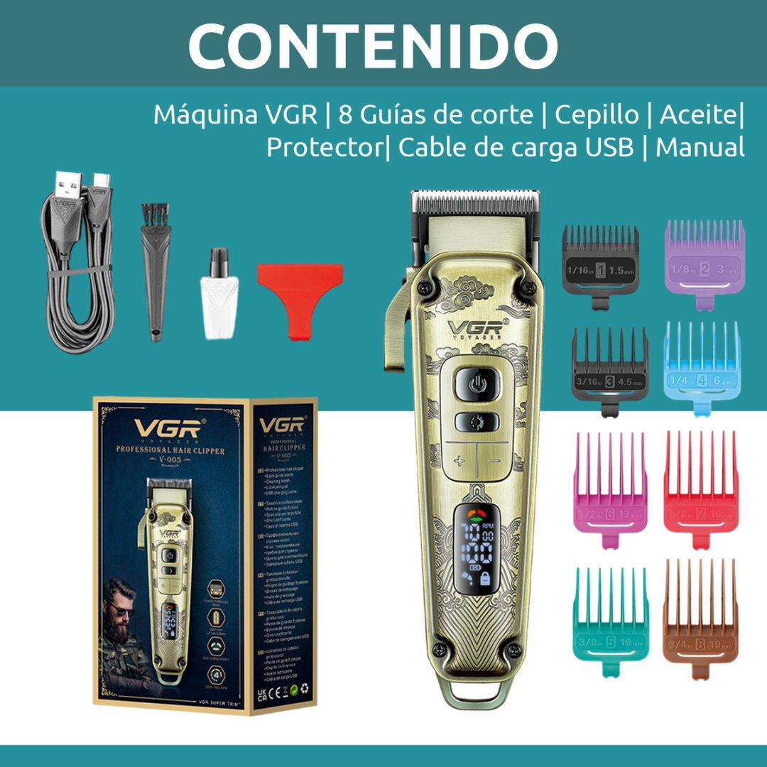 Maquina de Cortar Pelo VGR V-005 Metal Regulador Velocidad – VGR Argentina