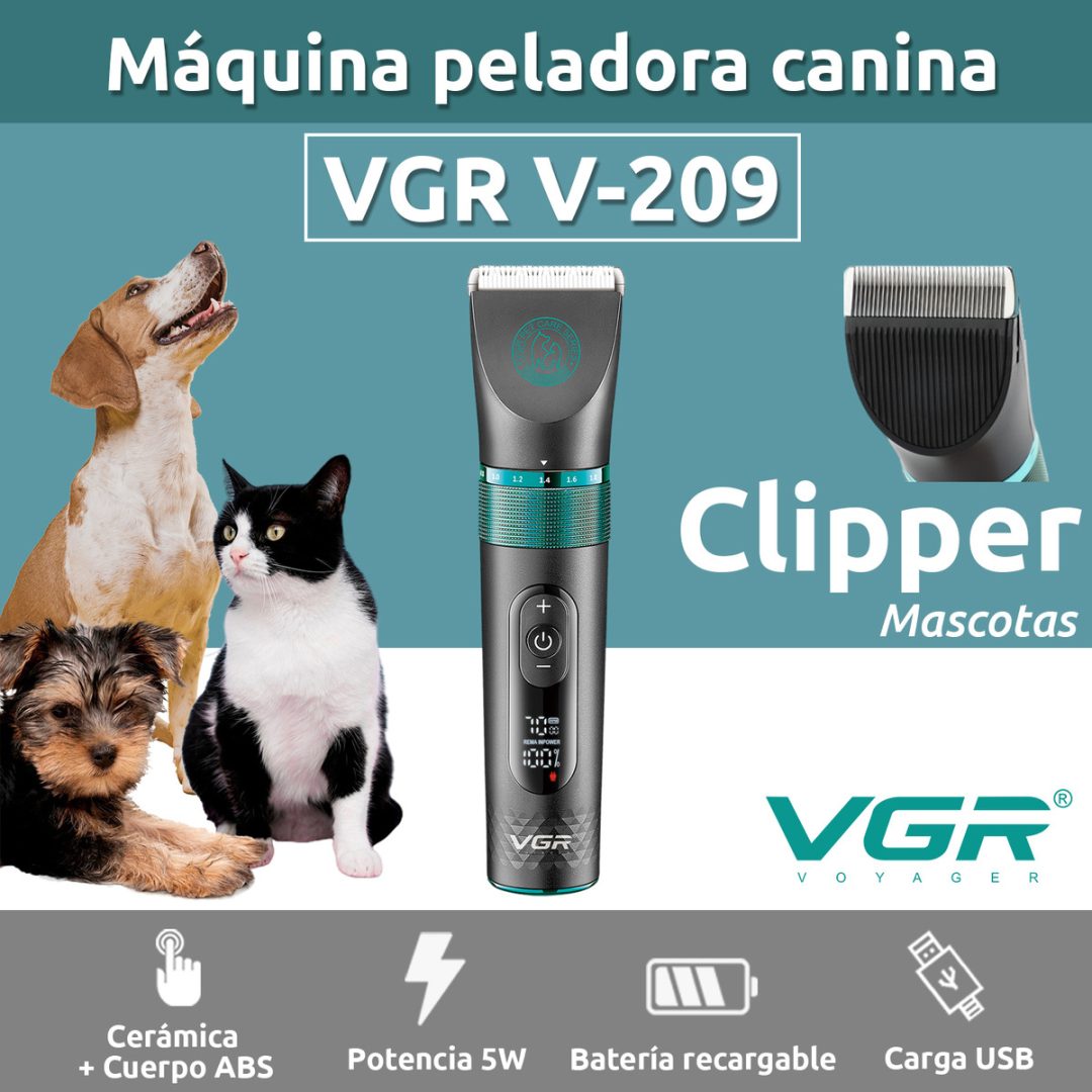 Máquina Cortar Pelo Perros Mascotas Pro VGR V-209 Usb IPX7 – VGR Argentina