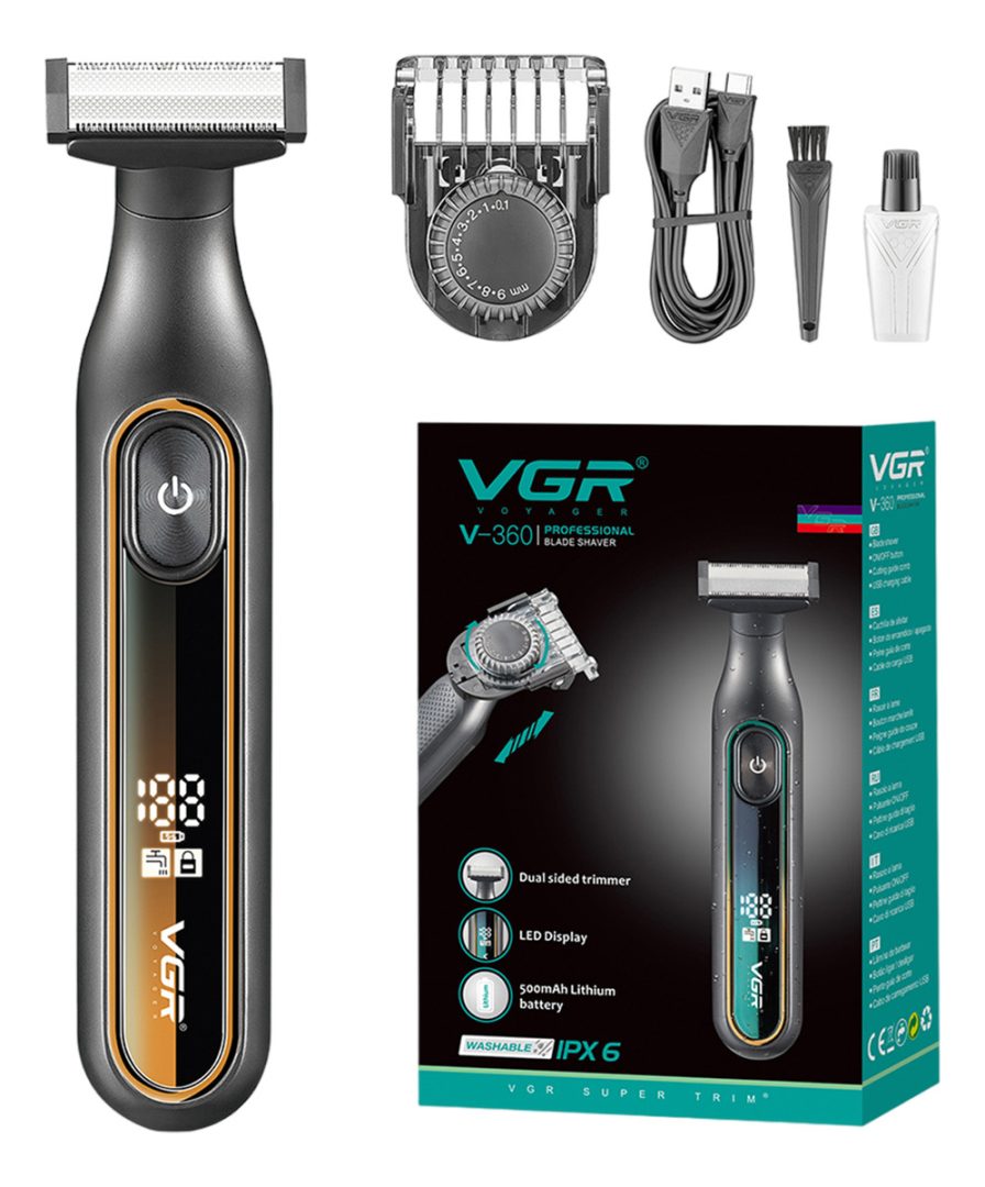 Afeitadora Eléctrica Hombre Trimmer Corporal VGR V-360 IPX6 – VGR Argentina