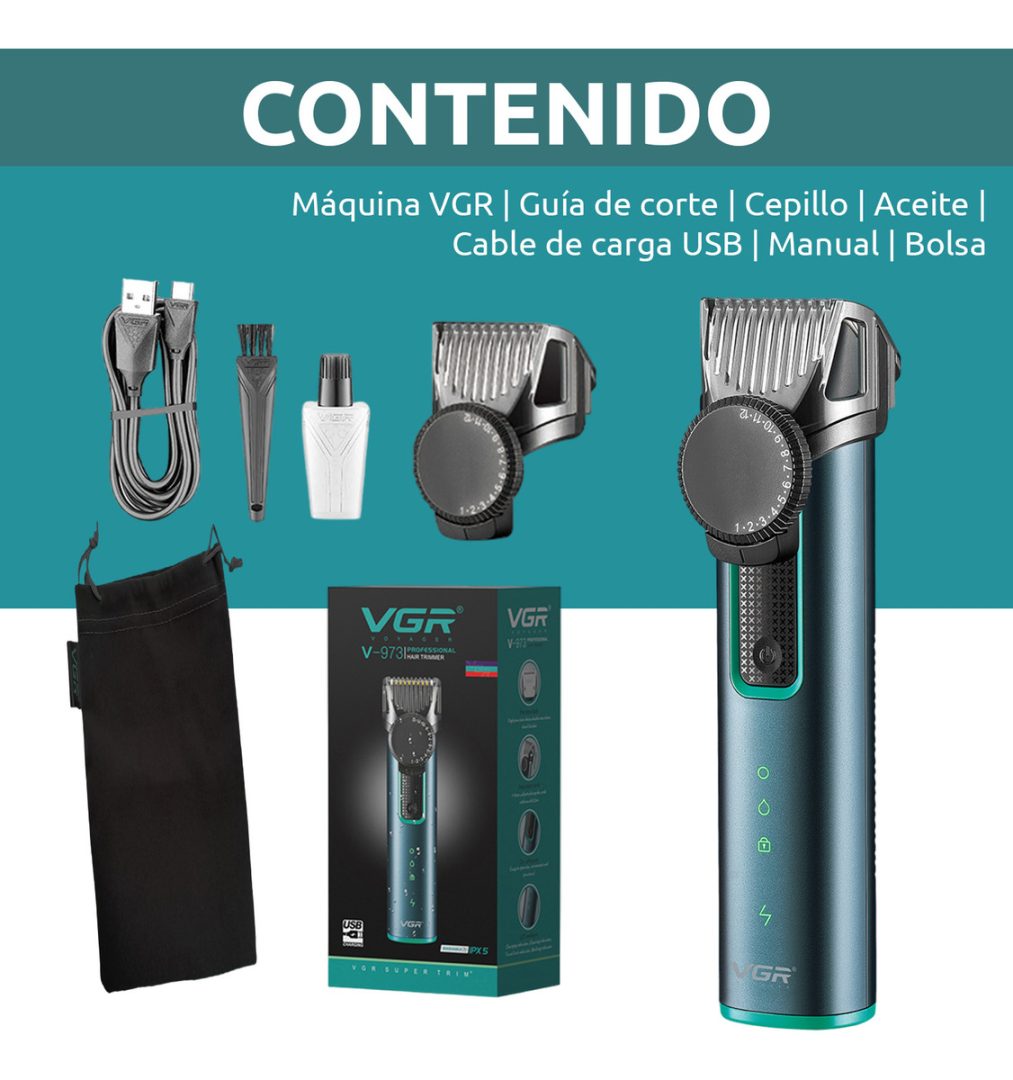 Máquina Trimmer Patillera Vgr V-973 Ipx5 Rueda De Longitud – VGR Argentina