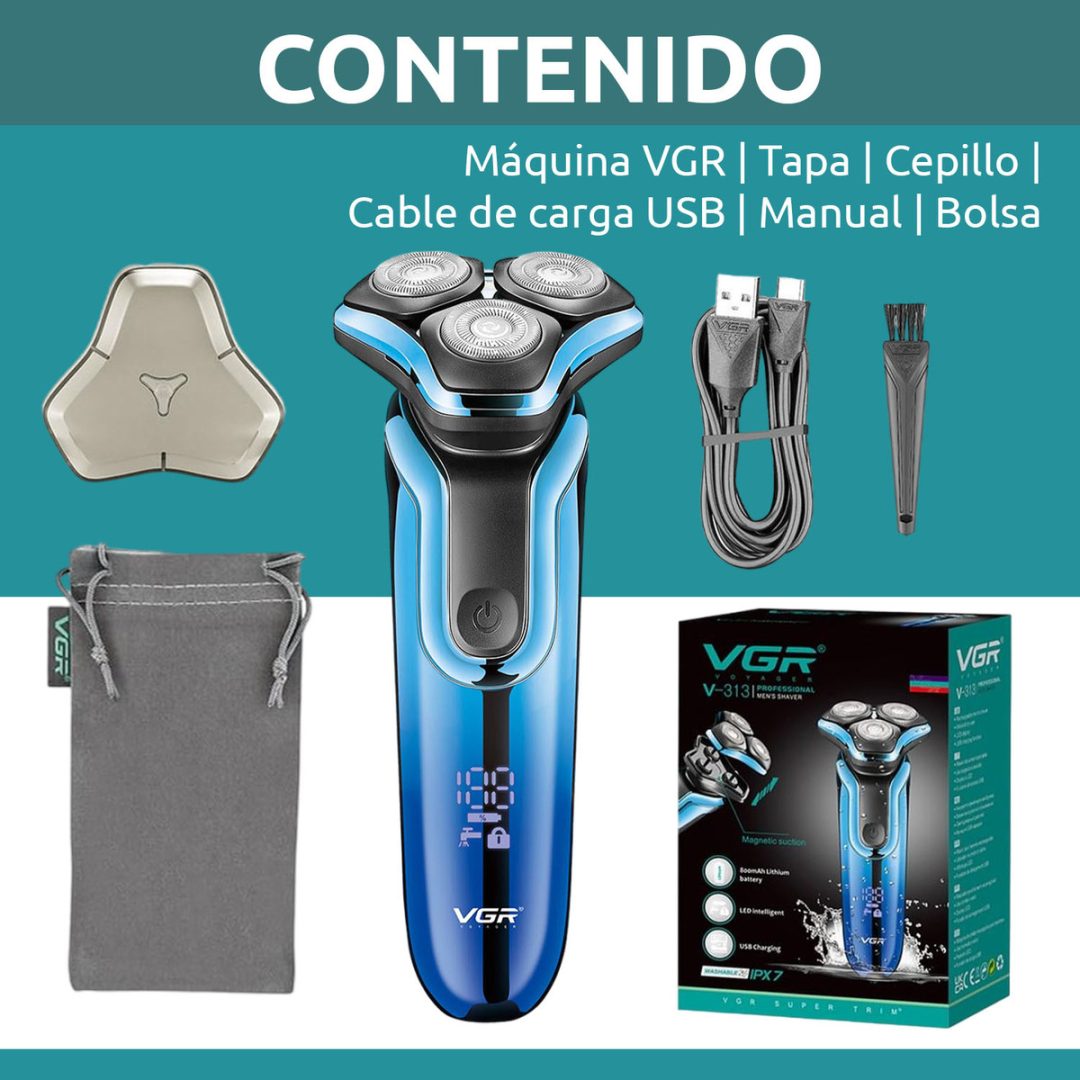 Afeitadora Eléctrica Hombre Shaver Barba Vgr V-313 Usb Ipx7 – VGR Argentina