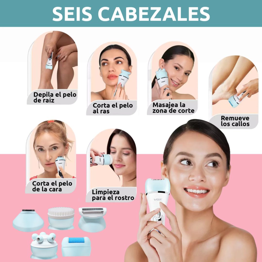 Depiladora Eléctrica Mujer Facial 6 en 1 VGR V-733 Usb IPX7 – VGR Argentina