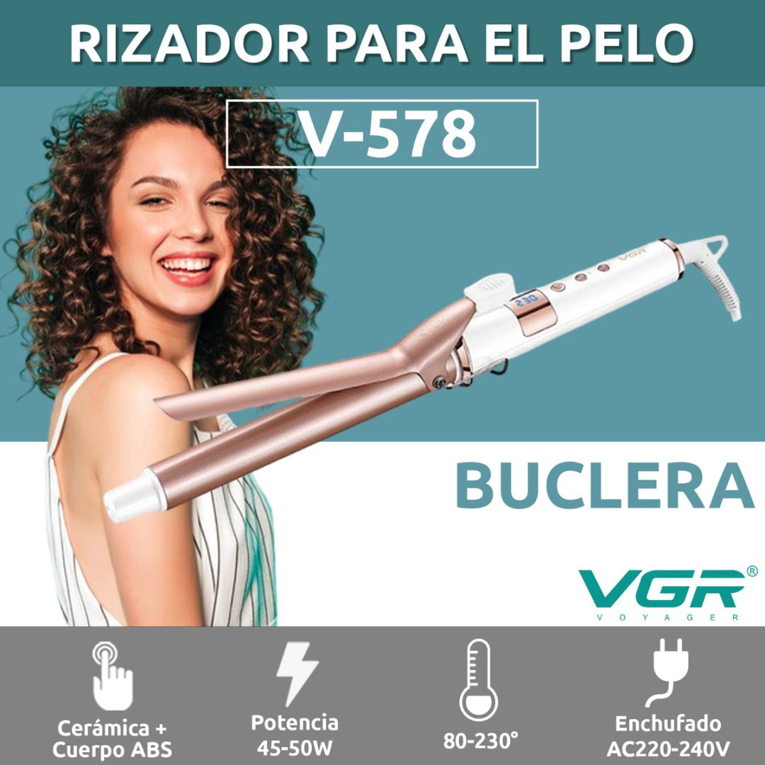 Rizador bucleadora ceramica vgr v-578 display led 25mm 230° – VGR Argentina