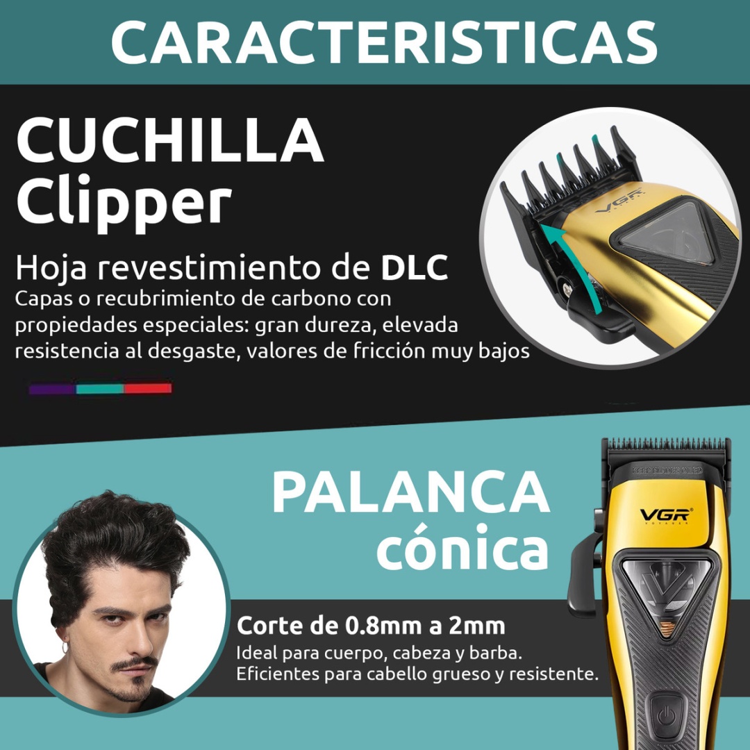 Máquina Cortar Pelo Profesional VGR V-015 Motor Vector 9000 – VGR Argentina