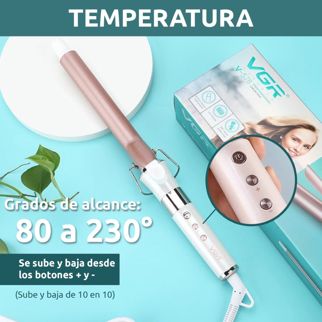 Rizador bucleadora ceramica vgr v-578 display led 25mm 230° – VGR Argentina