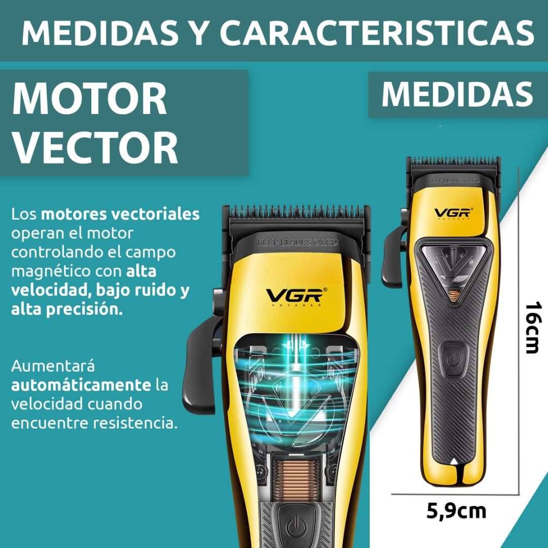 Máquina Cortar Pelo Profesional VGR V-015 Motor Vector 9000 – VGR Argentina