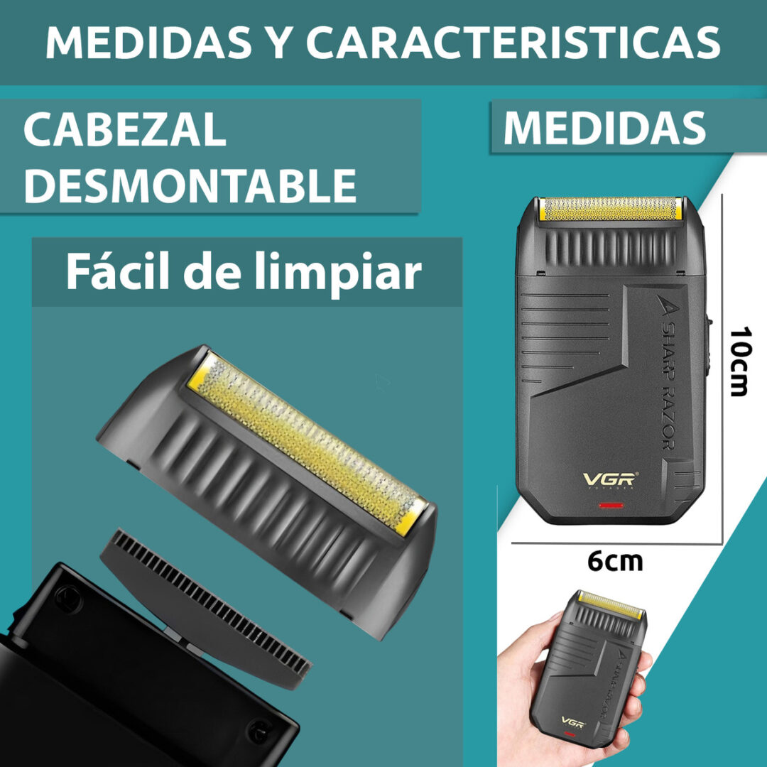 Máquina Afeitar shaver Eléctrica 2en1 Patillera VGR V-375 – VGR Argentina