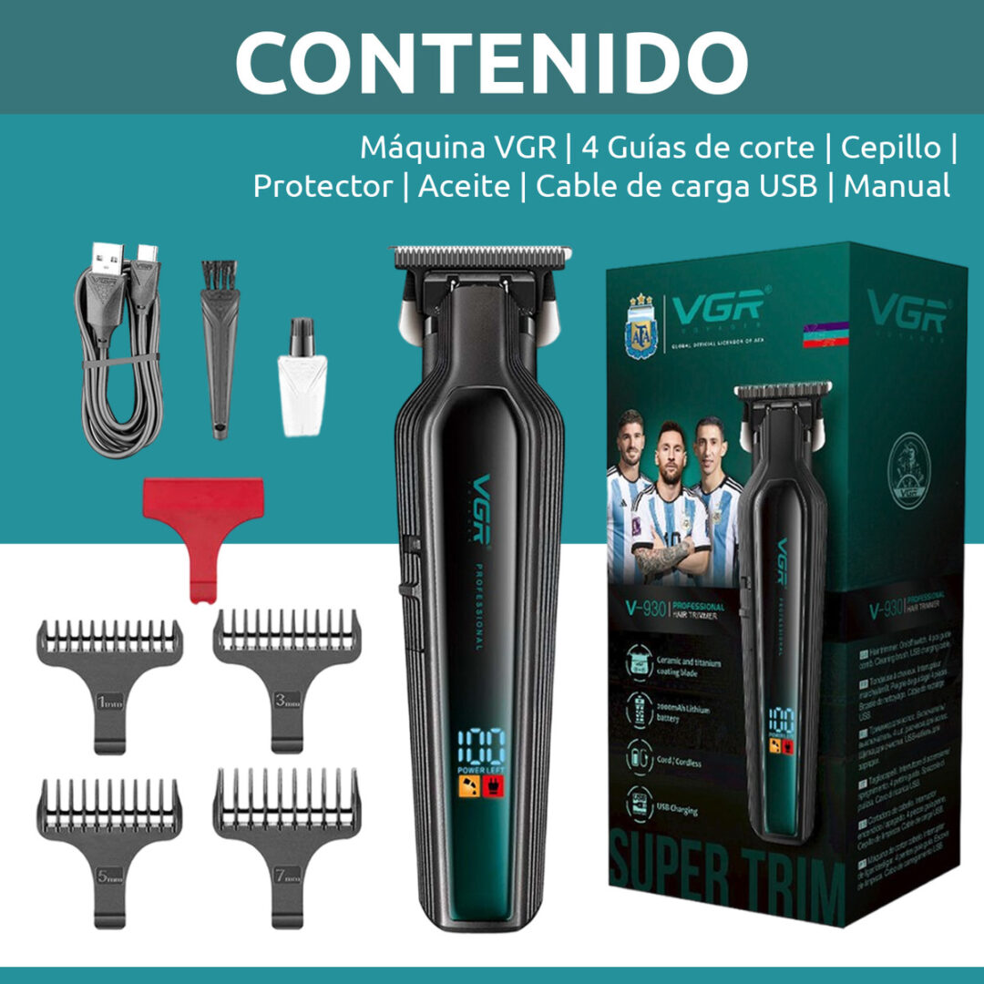 Cortadora Pelo Trimmer Profesional VGR V-930 7000rpm AFA DLC – VGR Argentina