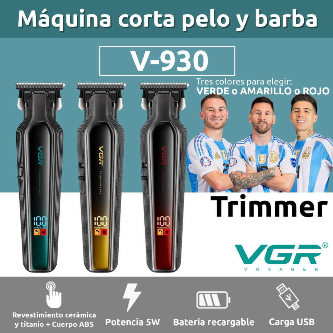 Cortadora Pelo Trimmer Profesional VGR V-930 7000rpm AFA DLC – VGR Argentina