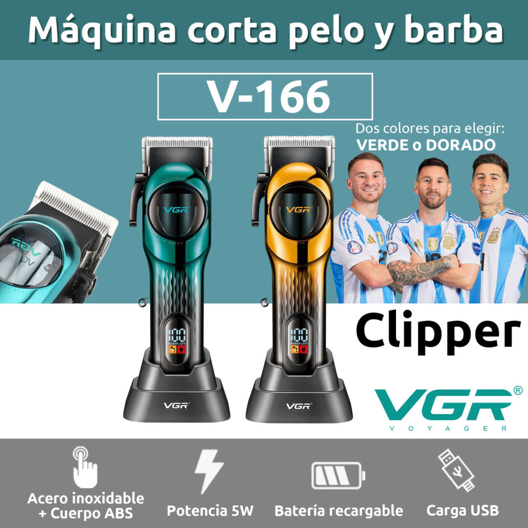 Cortadora de Pelo Profesional Inalambrica VGR V-166 Usb AFA – VGR Argentina