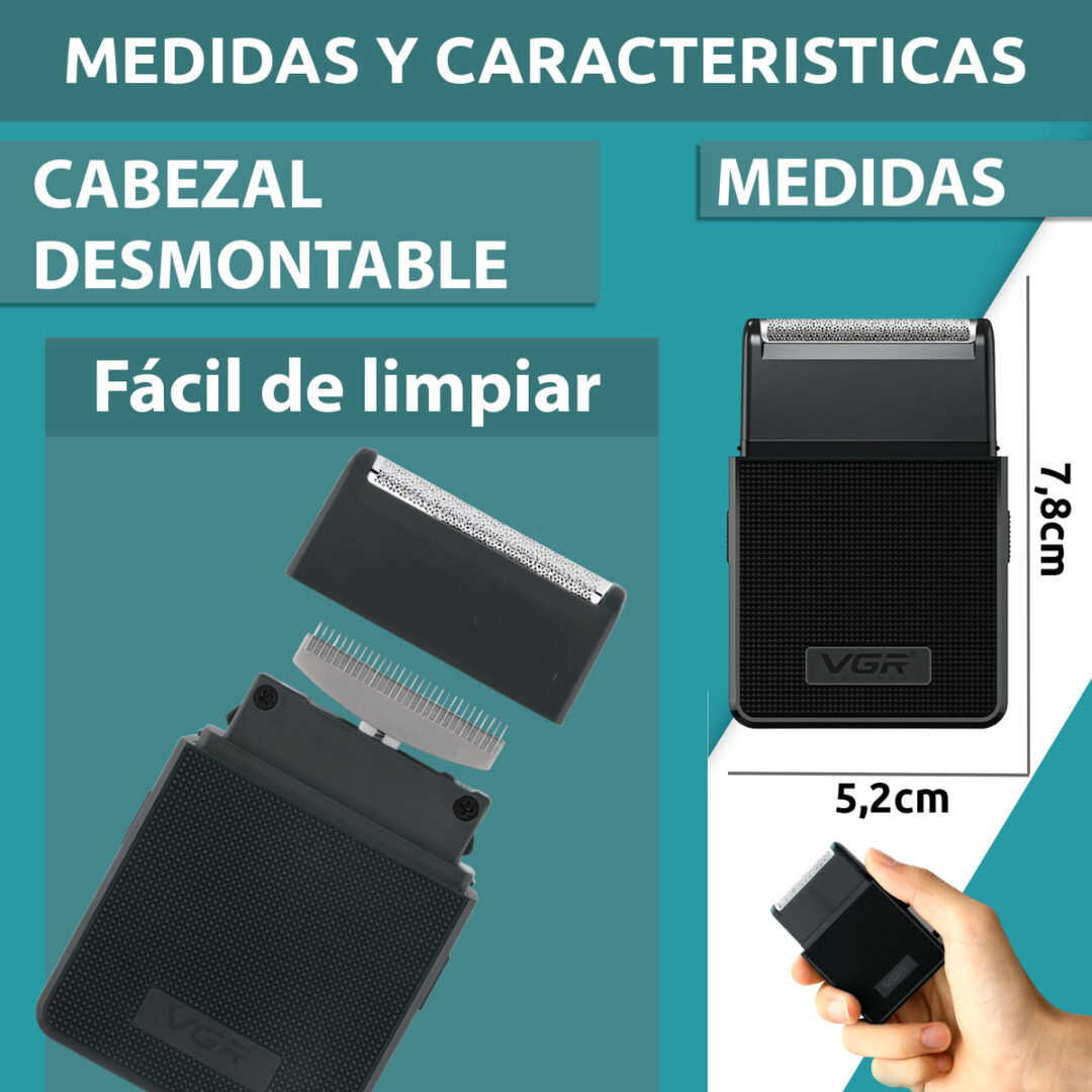 Afeitadora Eléctrica Hombre Portatil 2en1 Trimmer VGR V-376 – VGR Argentina