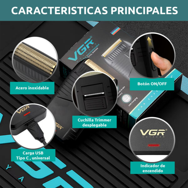 Máquina Afeitar shaver Eléctrica 2en1 Patillera VGR V-375 – VGR Argentina