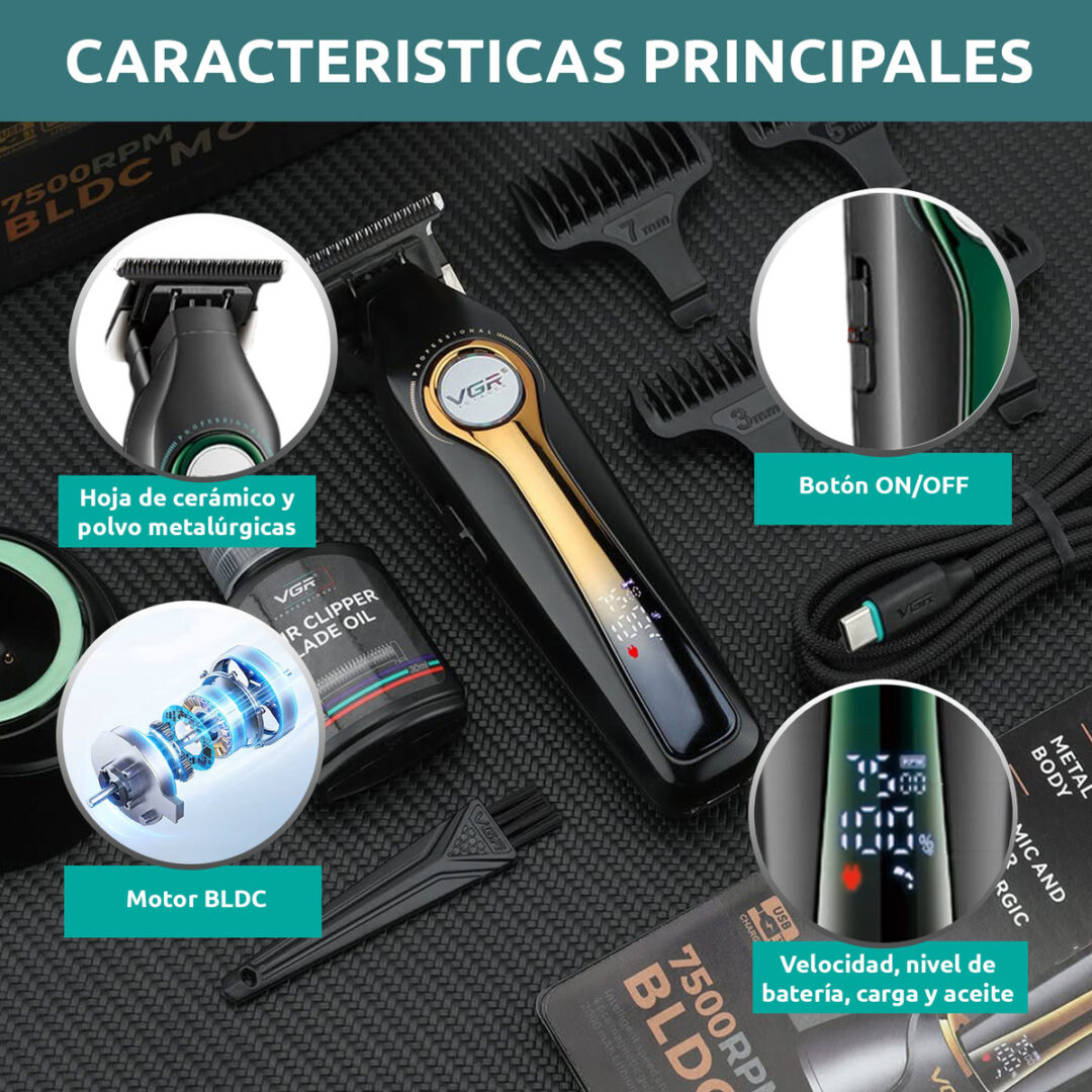 Cortadora Pelo Trimmer Vgr V-993 Metal 7500rpm Motor Bldc – VGR Argentina