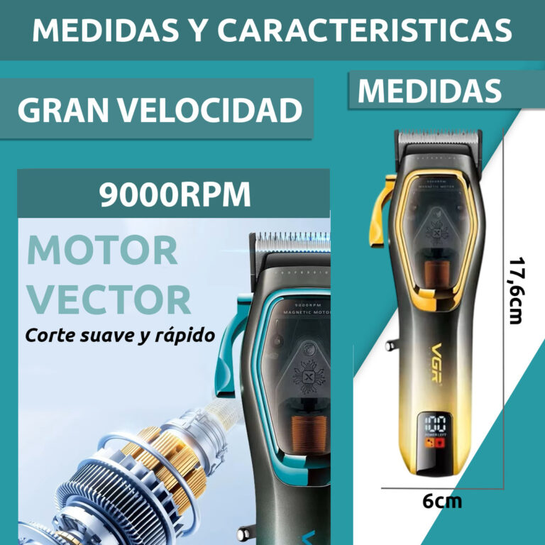 Cortadora Pelo Profesional Vgr V-674 Motor Vector 9000rpm – VGR Argentina