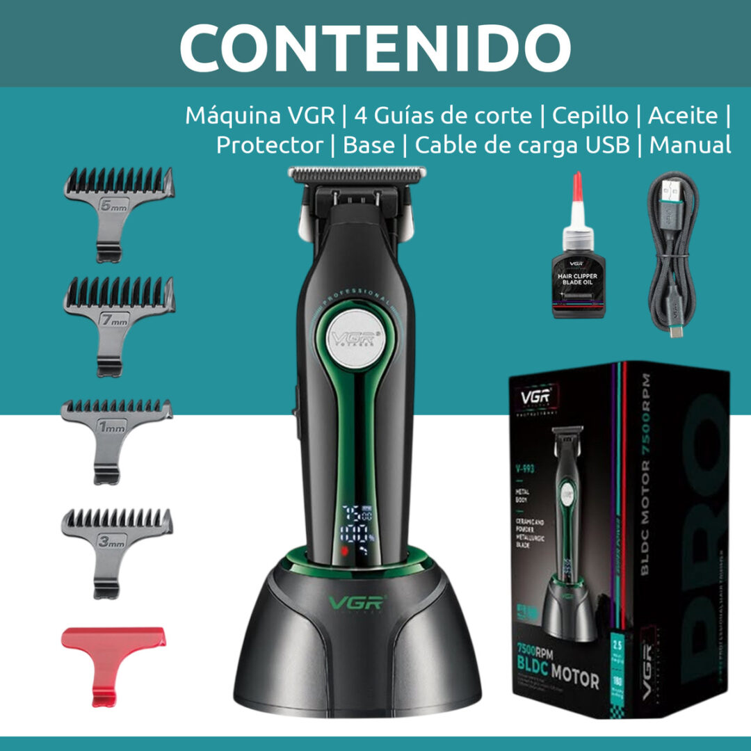 Cortadora Pelo Trimmer Vgr V-993 Metal 7500rpm Motor Bldc – VGR Argentina