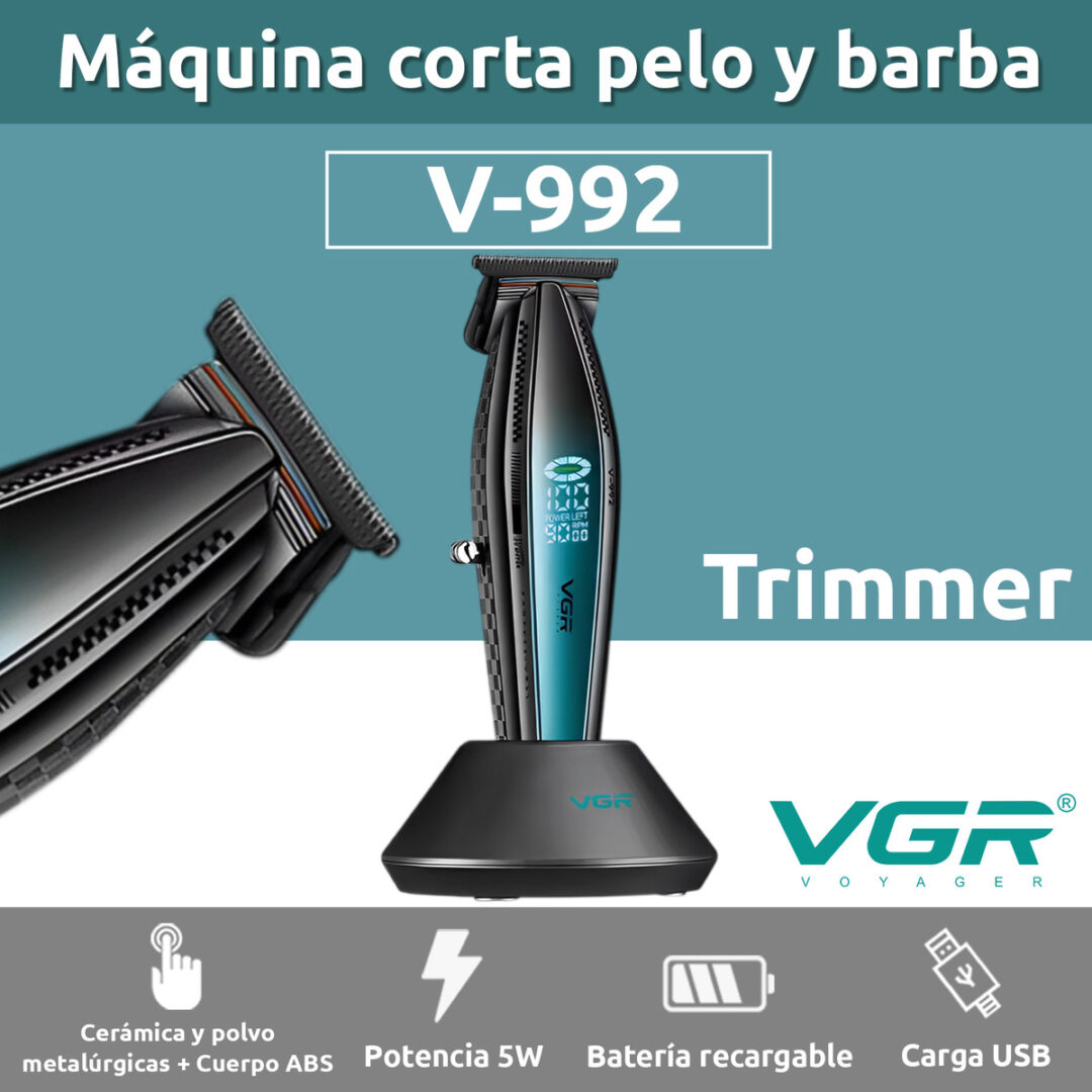 Máquina Patillera Pro Vgr V-992 Metal 9000rpm Motor Dc Turbo – VGR Argentina