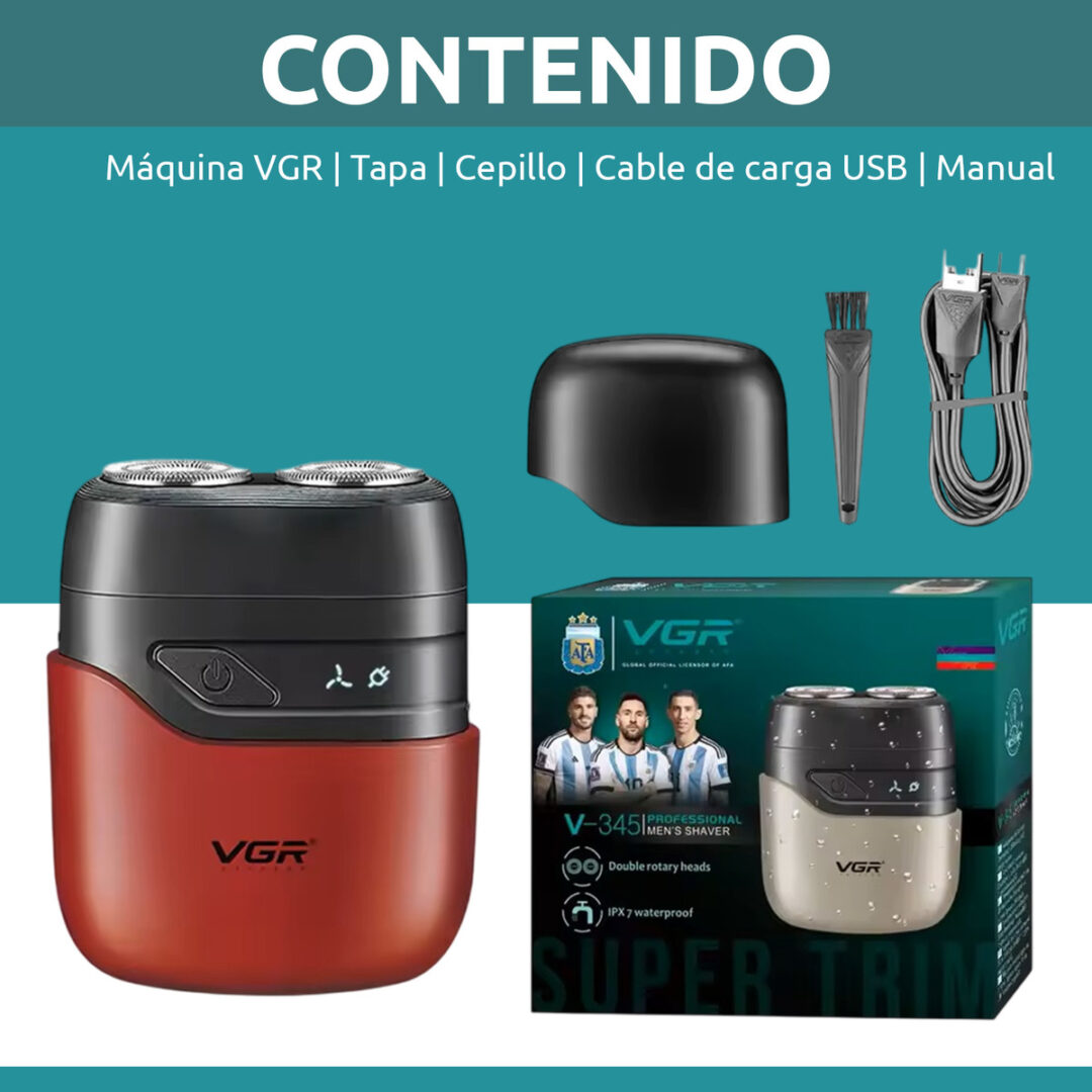 Afeitadora Eléctrica Portatil Vgr V-345 Usb Ipx7 Waterproof – VGR Argentina